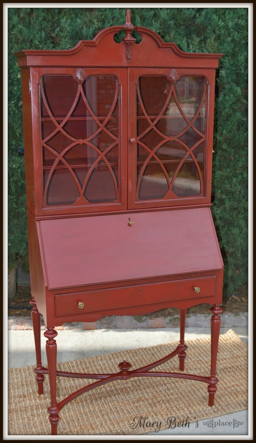 tuscan-red-secretary-desk-1 - My Uncommon Slice of Suburbia