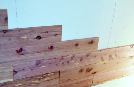 DIY Cedar Planked Closet With Built In Desk