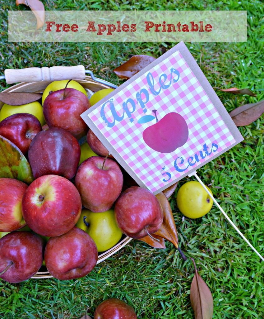 Apples 5 Cents Free printable and Vignette - My Uncommon Slice of Suburbia