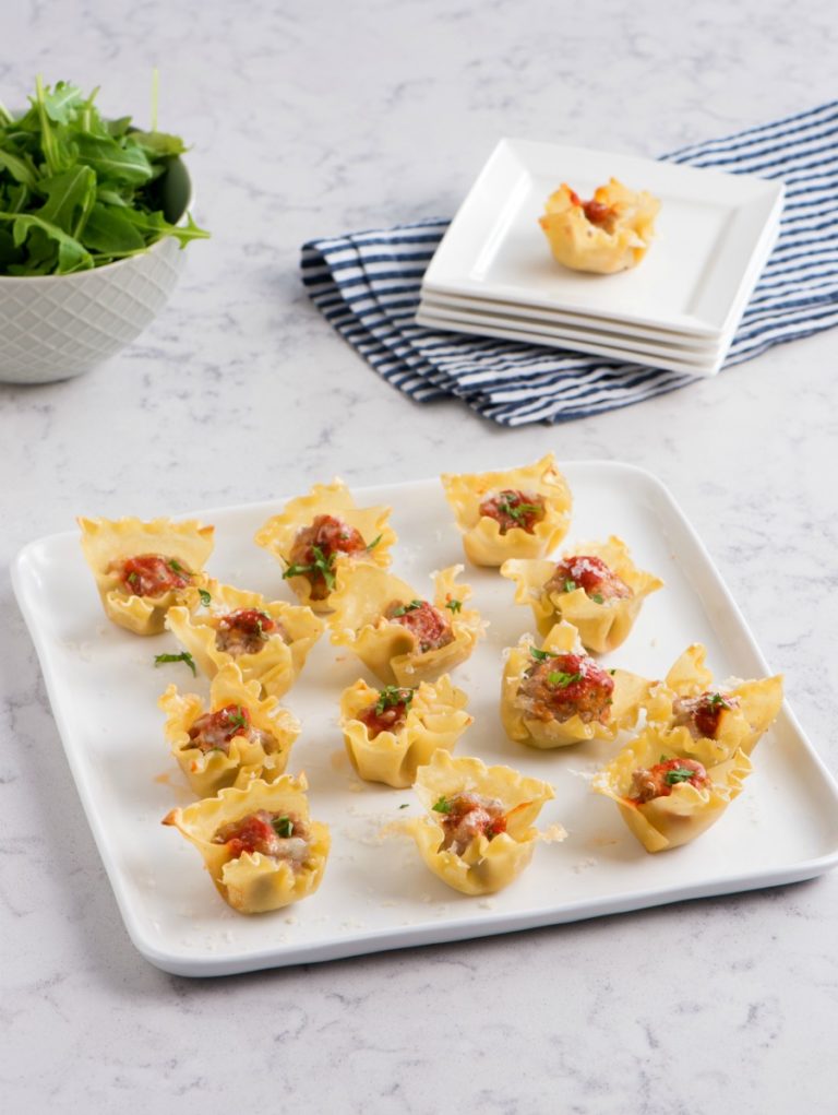 Mini Meatball Pasta Cups - My Uncommon Slice of Suburbia