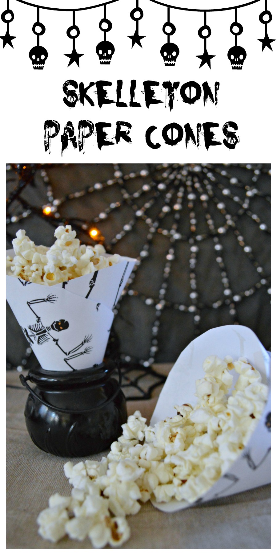 Printable Skeleton Paper Cones - My Uncommon Slice of Suburbia