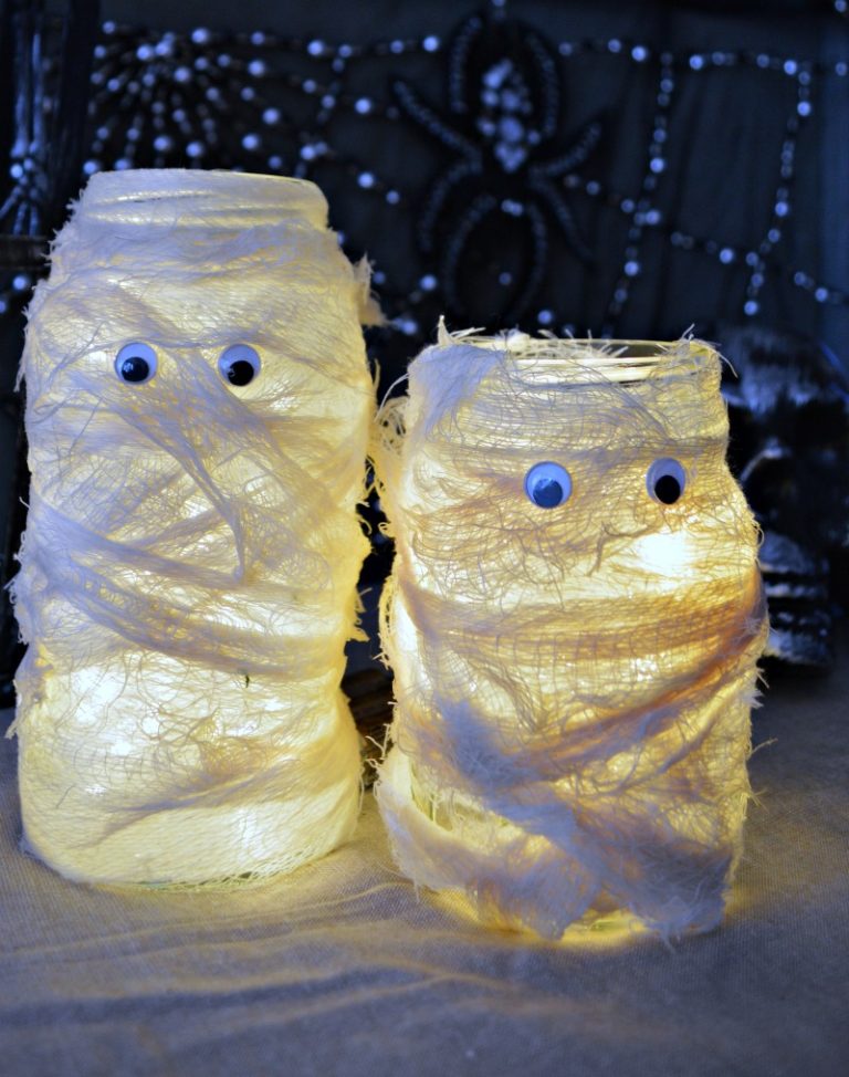 Cheesecloth Mummy Lanterns - My Uncommon Slice of Suburbia
