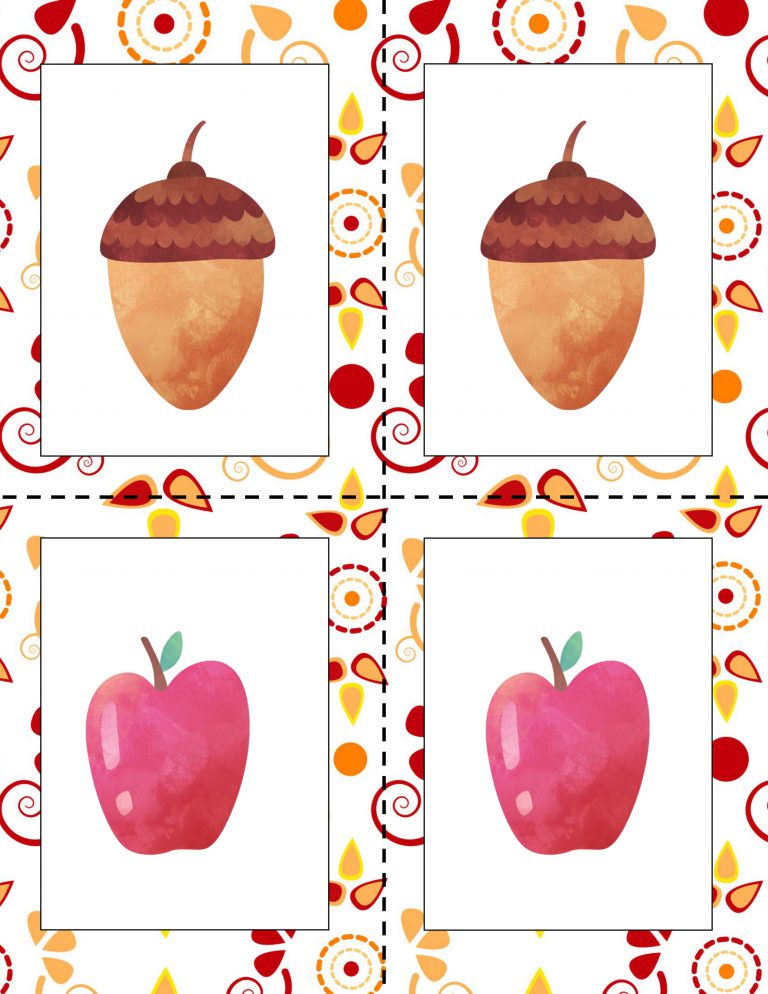 Autumn Matching Game For Kids - My Uncommon Slice of Suburbia