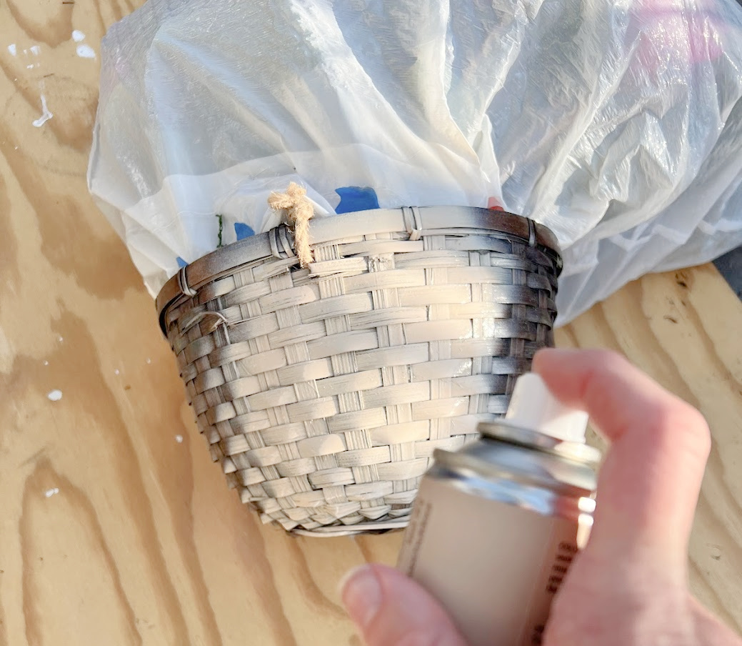 Update wicker baskets with paint to look like natural rattan - My ...