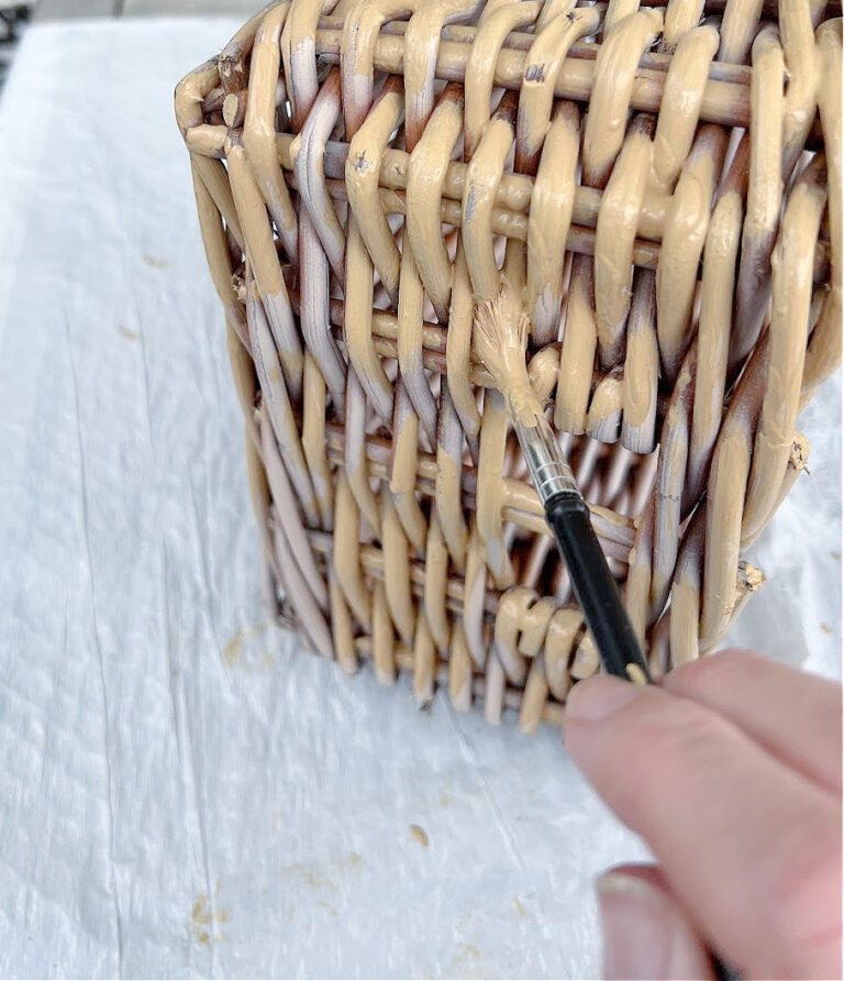 Update wicker baskets with paint to look like natural rattan - My ...