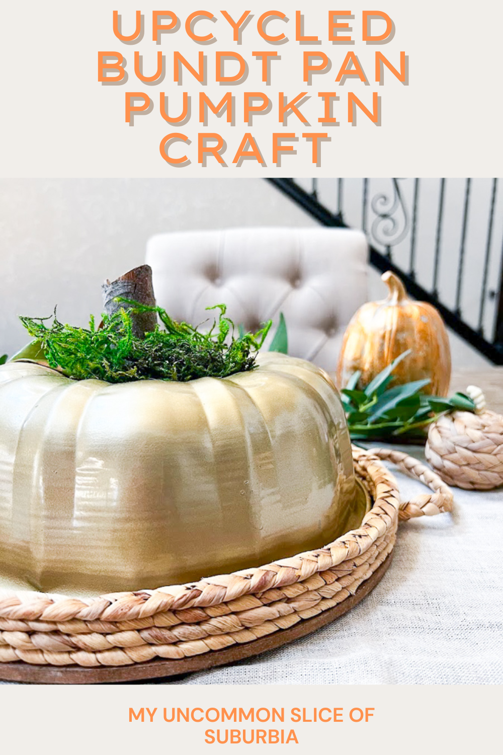 Upcycled Bundt Pan Pumpkin Craft Fall DIY - My Uncommon Slice of Suburbia