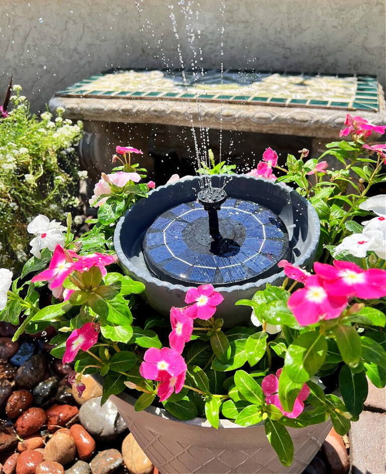 Easy To Make DIY Solar Powered Water Planter Feature - My Uncommon ...