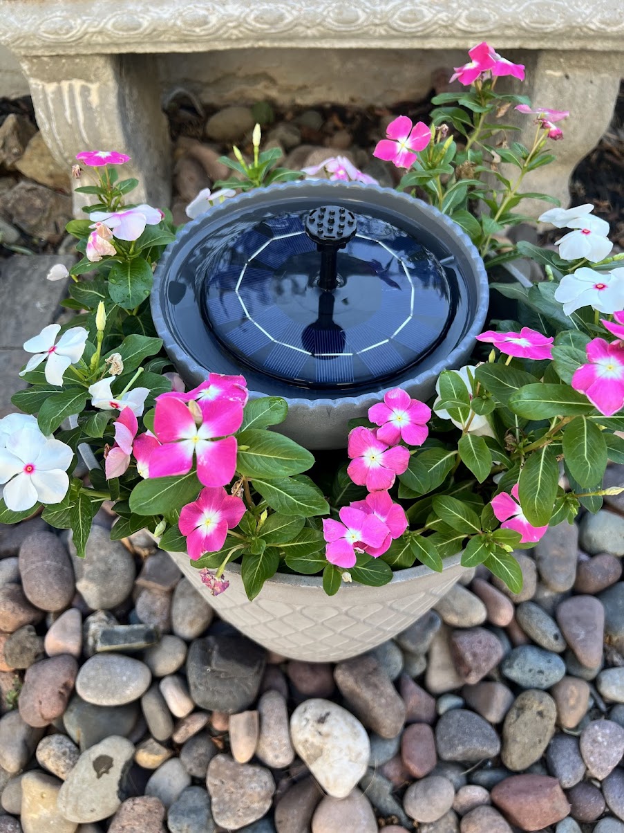 Easy To Make DIY Solar Powered Water Planter Feature - My Uncommon ...