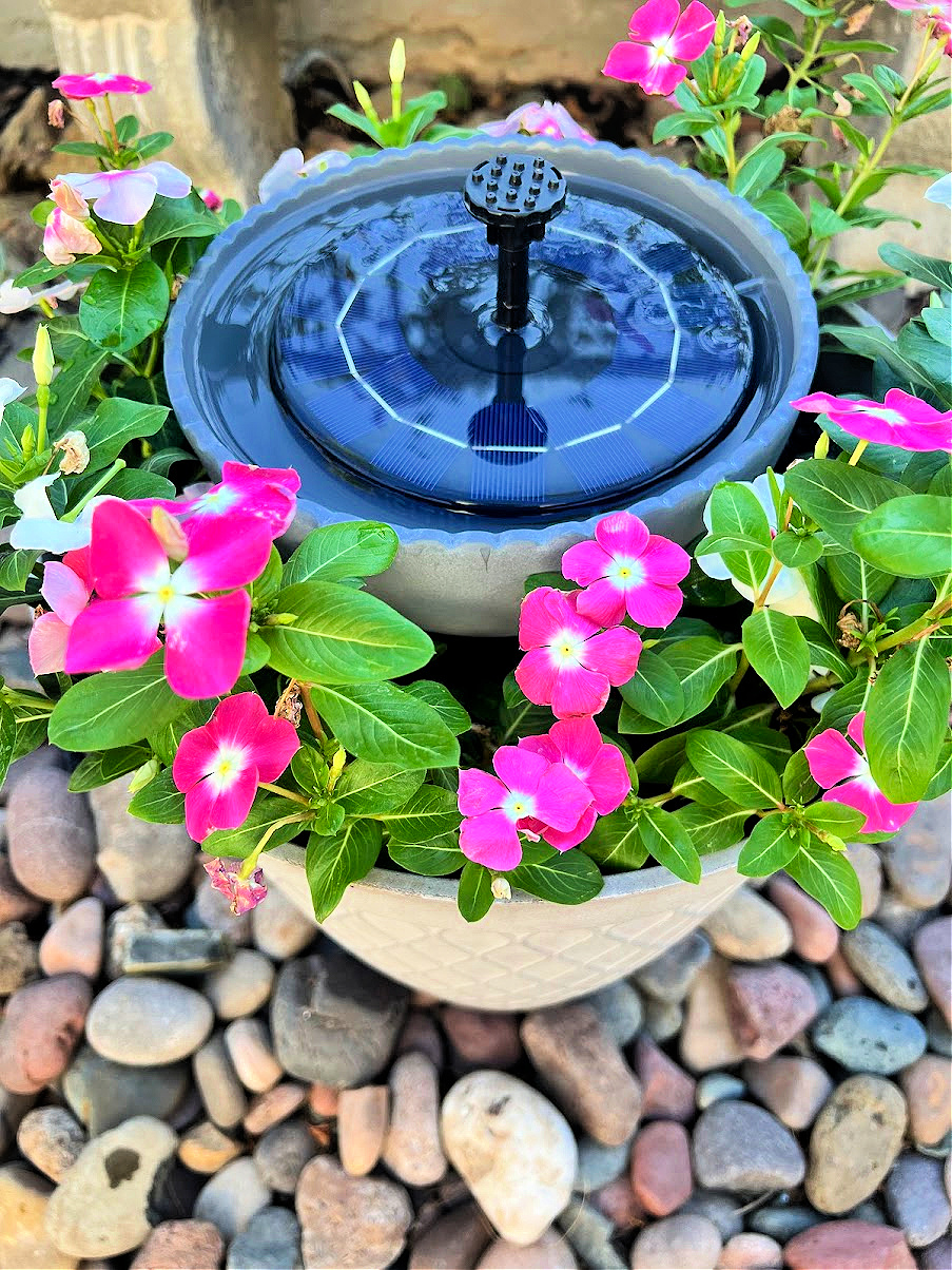 How to make a solar panel planter fountain - My Uncommon Slice of Suburbia