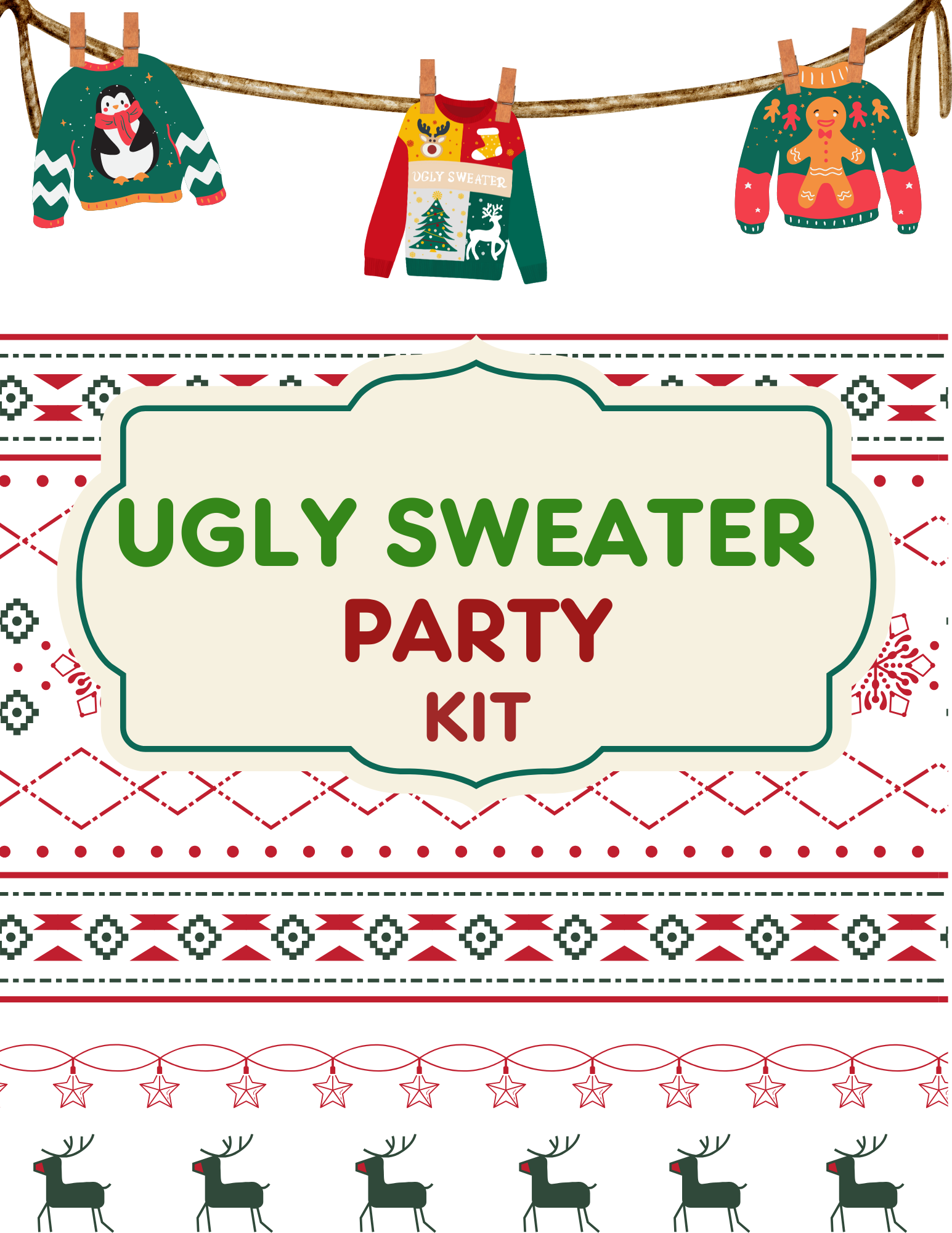 Free Printable Ugly Christmas Sweater Party Kit - My Uncommon Slice of ...