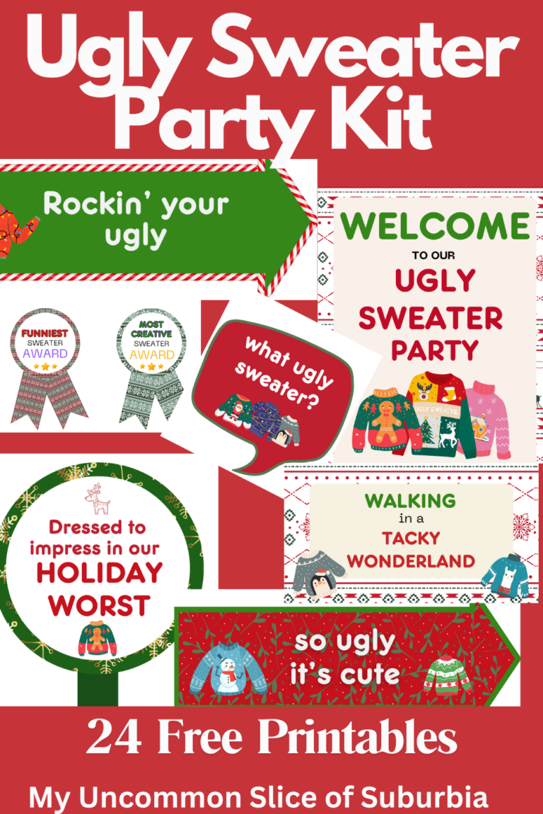 Free Printable Ugly Christmas Sweater Party Kit - My Uncommon Slice of ...