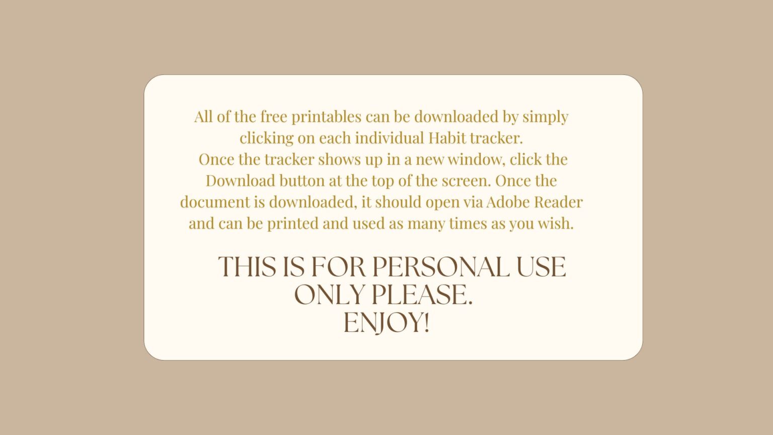 Free Printable Habit Tracker-Stay Consistent All Year - My Uncommon ...